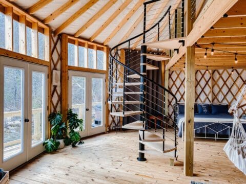 Brown Mountain Beach Resort: Yurts on the River in NC - NC Eat & Play